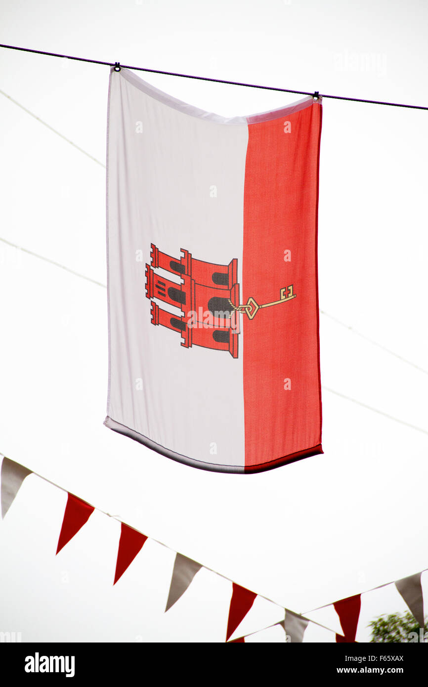 Flag of Gibraltar outdoor Stock Photo - Alamy