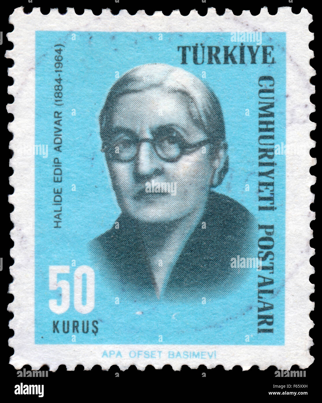 TURKEY - CIRCA 1966: Stamp printed by Turkey, shows Halide Edip Adivar ...