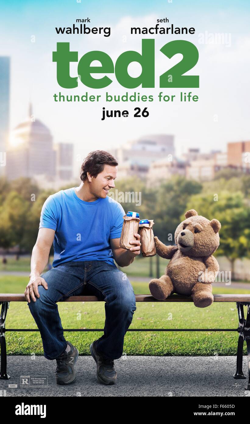 Ted 2 Year : 2015 USA Director : Seth MacFarlane Mark Wahlberg Movie poster (USA Stock Photo - Alamy