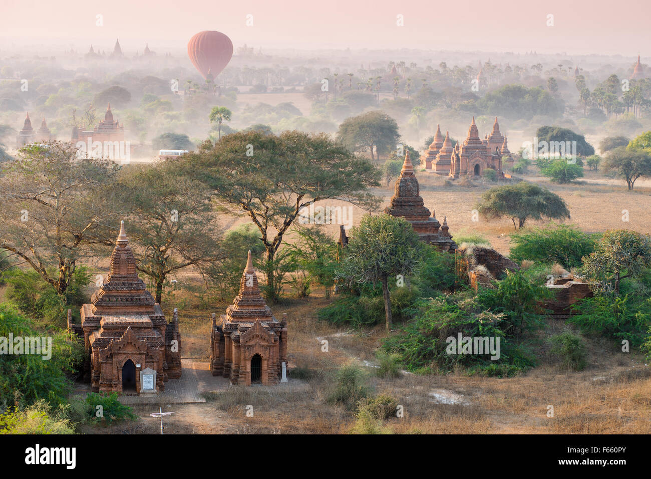 Group of pagodas and temples in Bagan, Myanmar Stock Photo - Alamy
