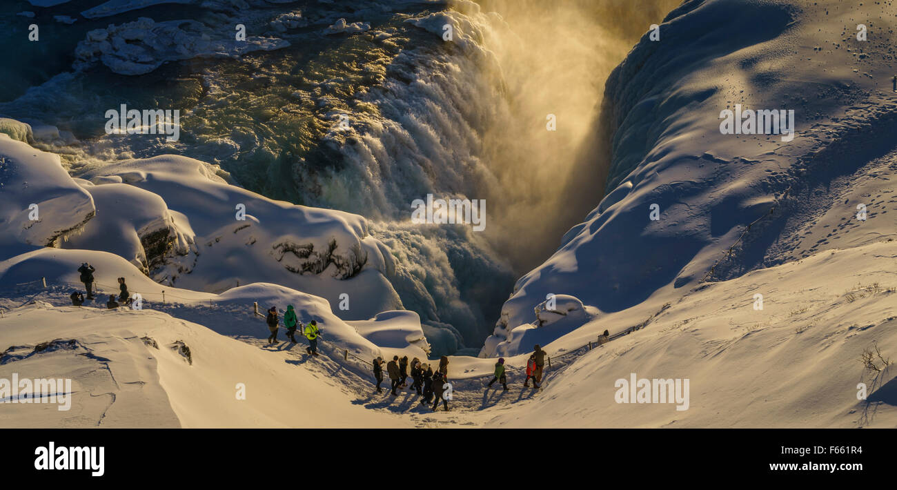 Gullfoss waterfall in the winter, Iceland Stock Photo - Alamy
