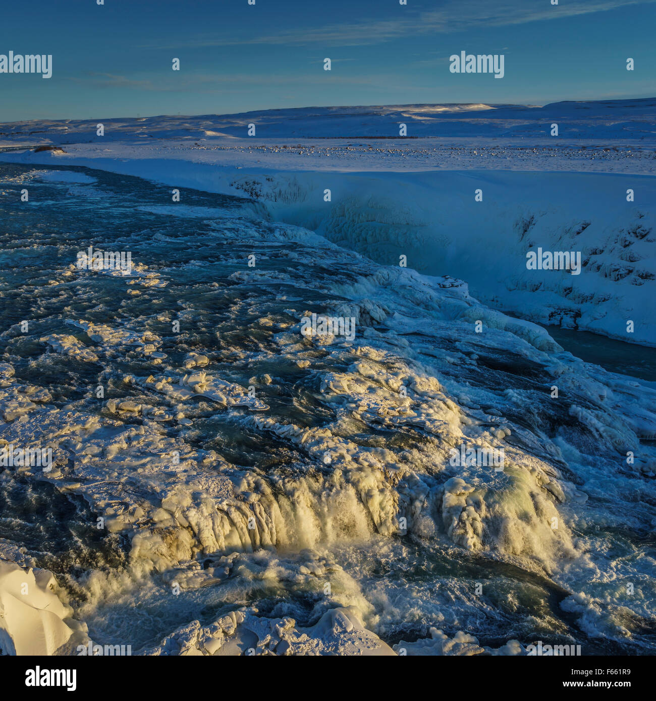 Gullfoss waterfall in the winter, Iceland Stock Photo - Alamy