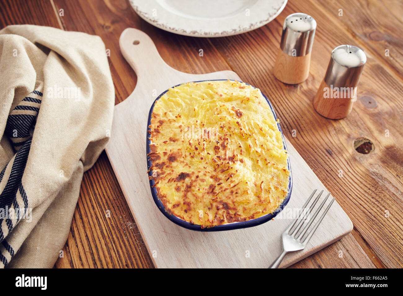 Traditional british handmade cottage pie in a country style Stock Photo ...
