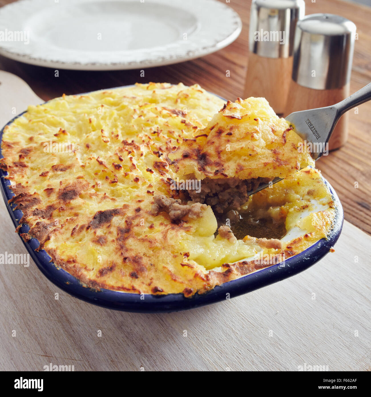 Traditional british handmade cottage pie in a country style Stock Photo ...