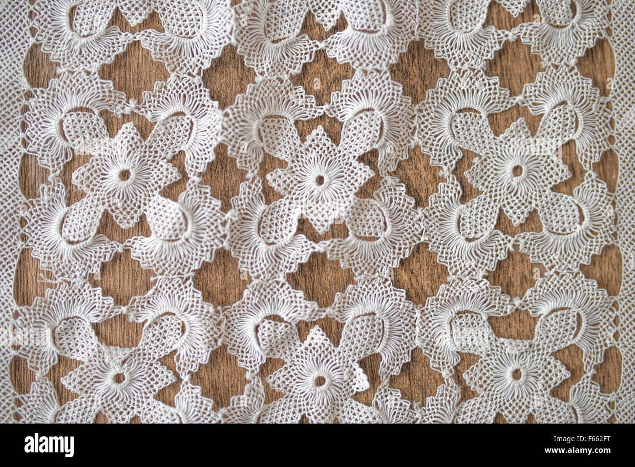pattern of lace fabric against wooden background Stock Photo - Alamy