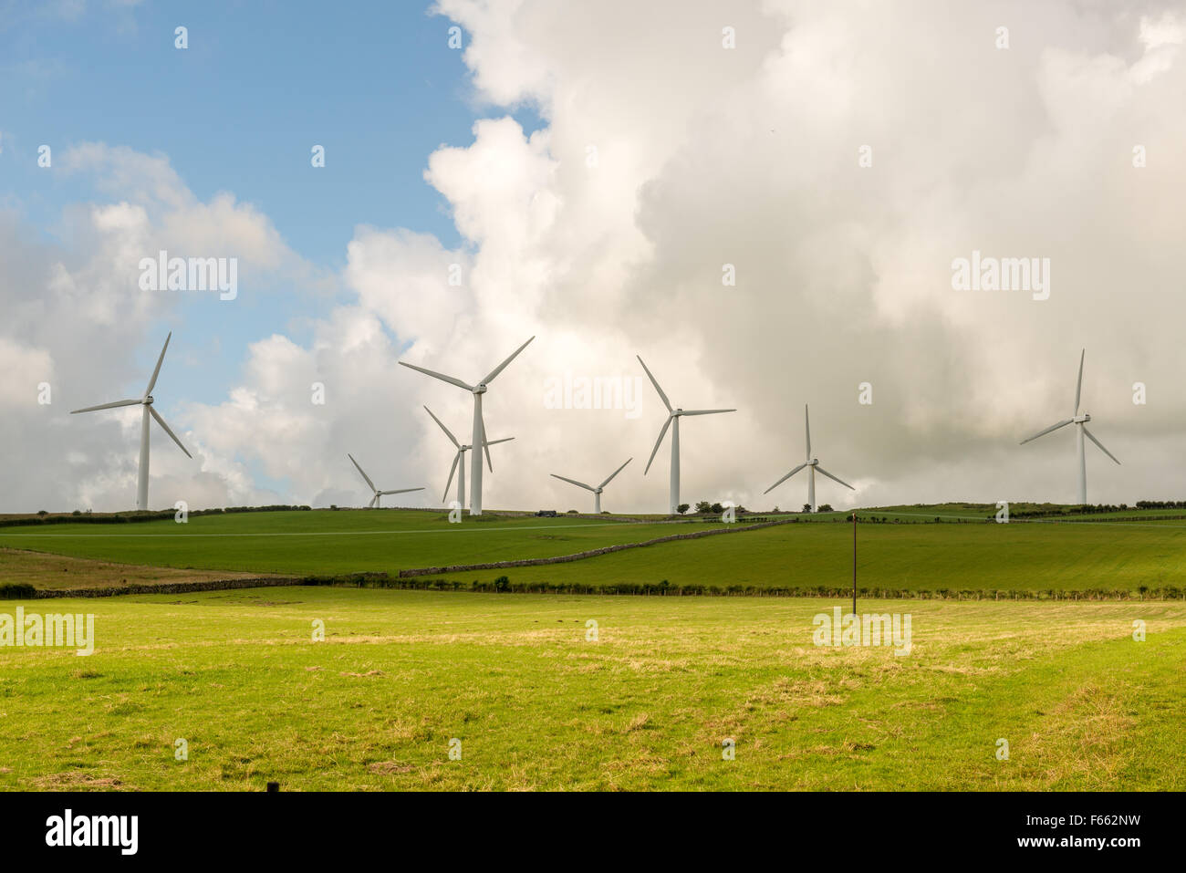 Wind turbines in countryside in summer Stock Photo - Alamy