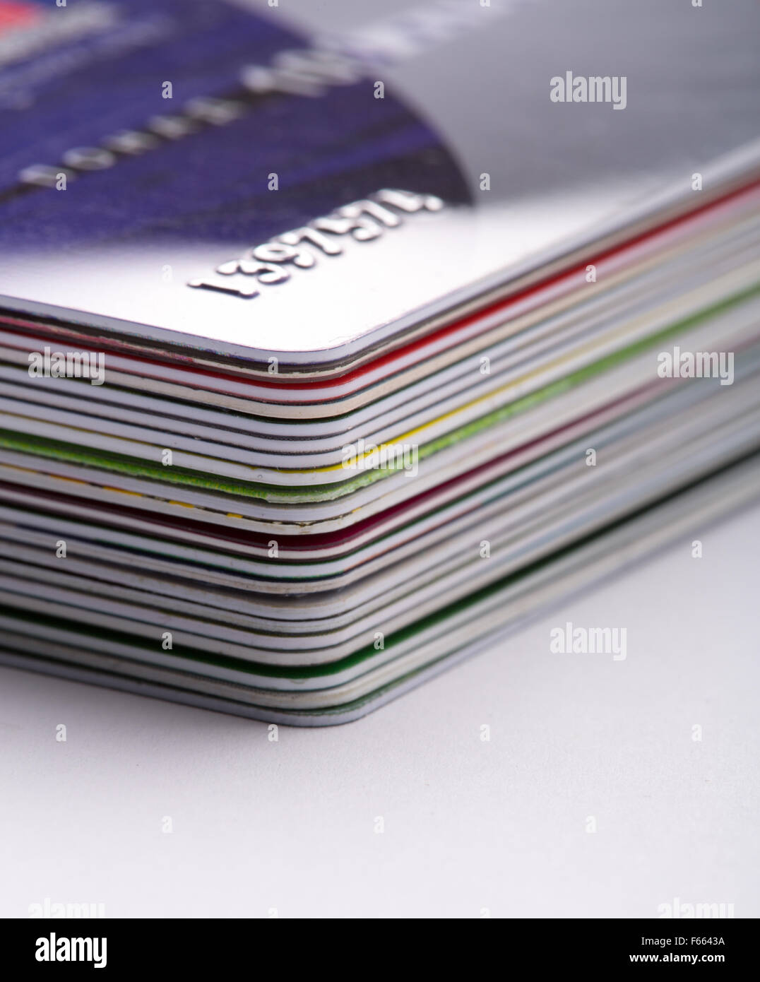 Stack of colorful credit cards Stock Photo - Alamy