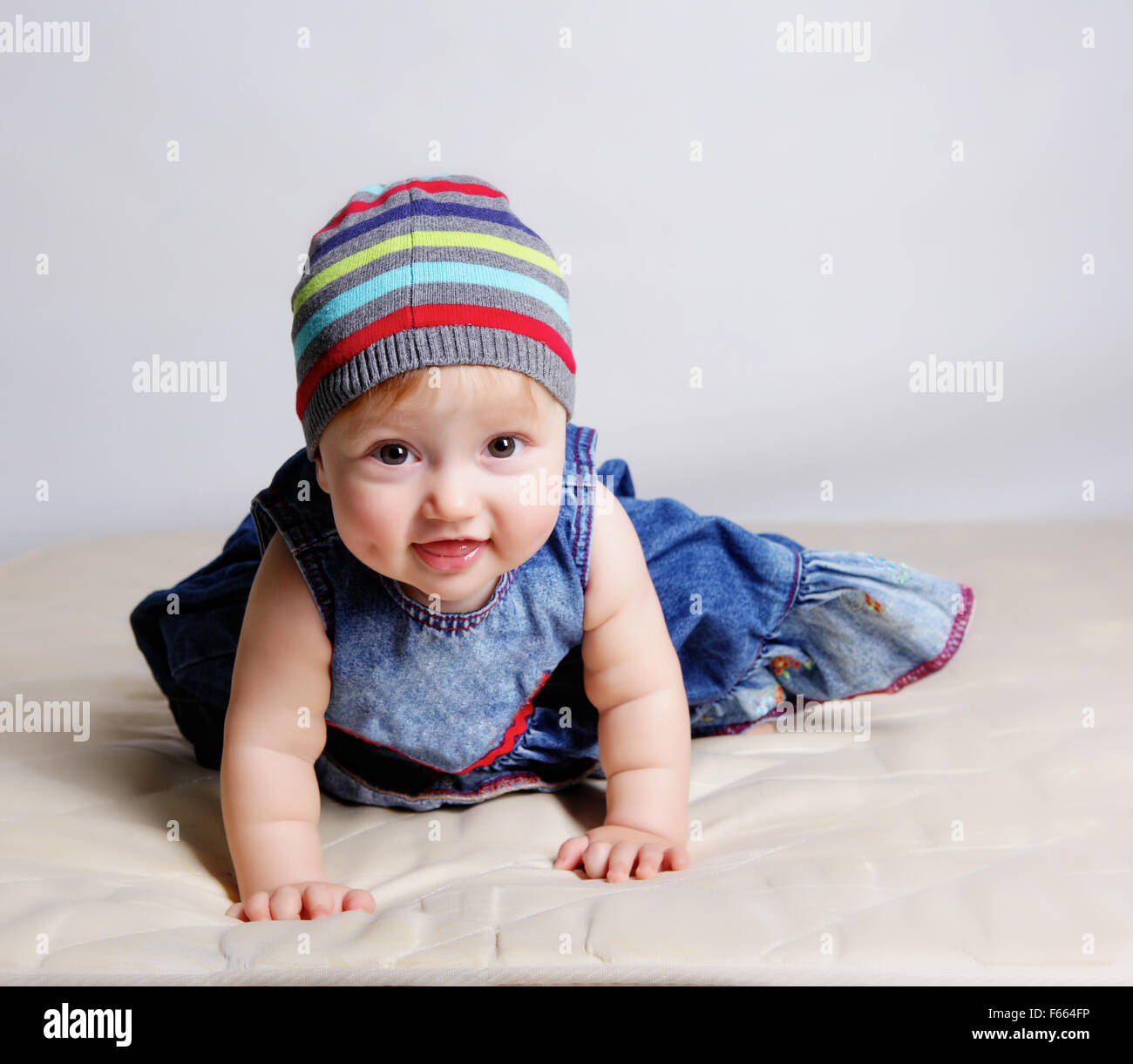 Little girl in color dress Stock Photo - Alamy