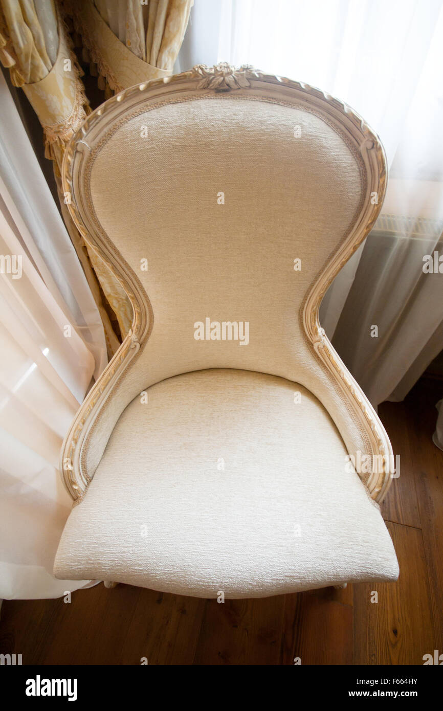 Vintage white chair. Top view Stock Photo - Alamy