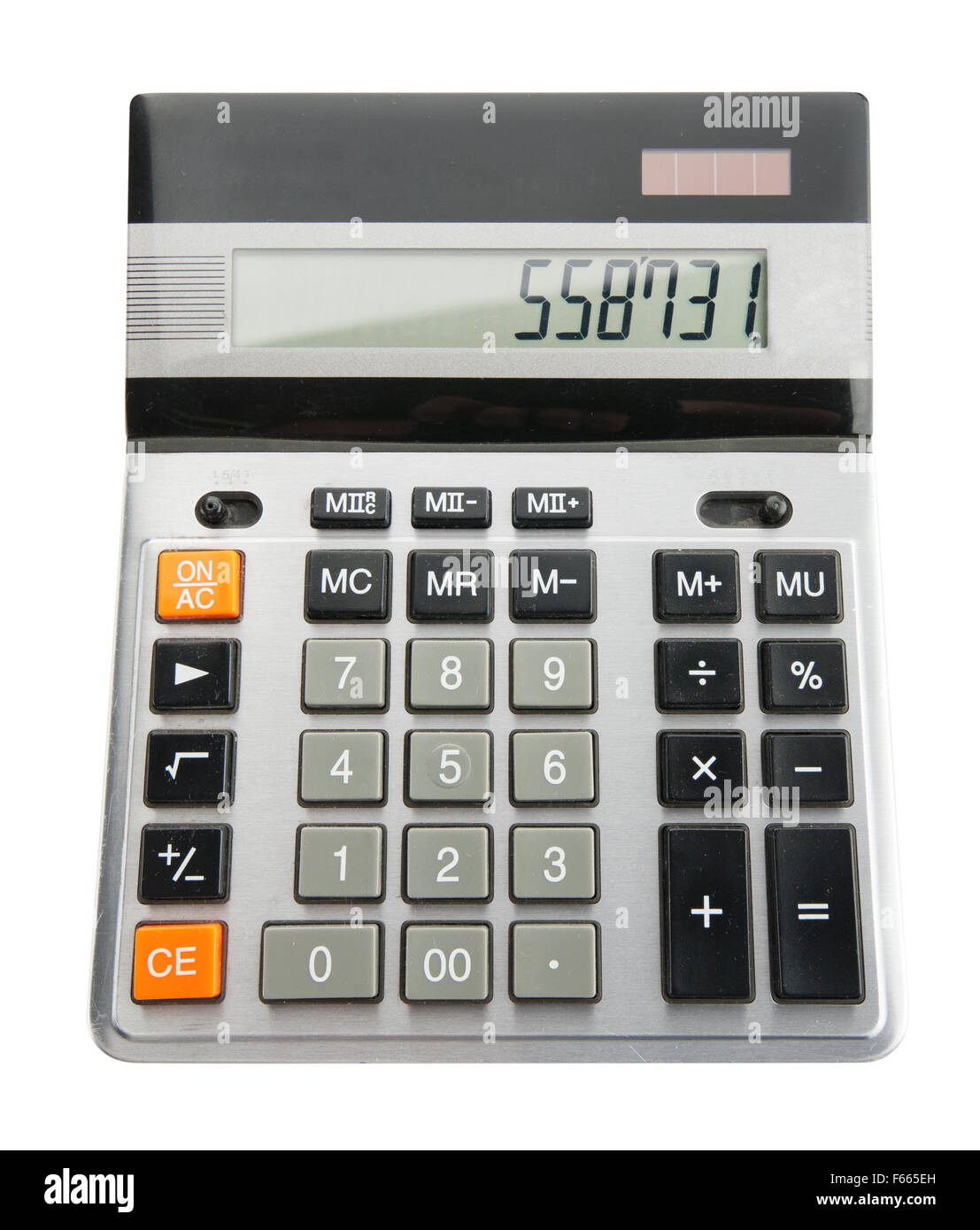 A business calculator. Isolated on white background Stock Photo - Alamy