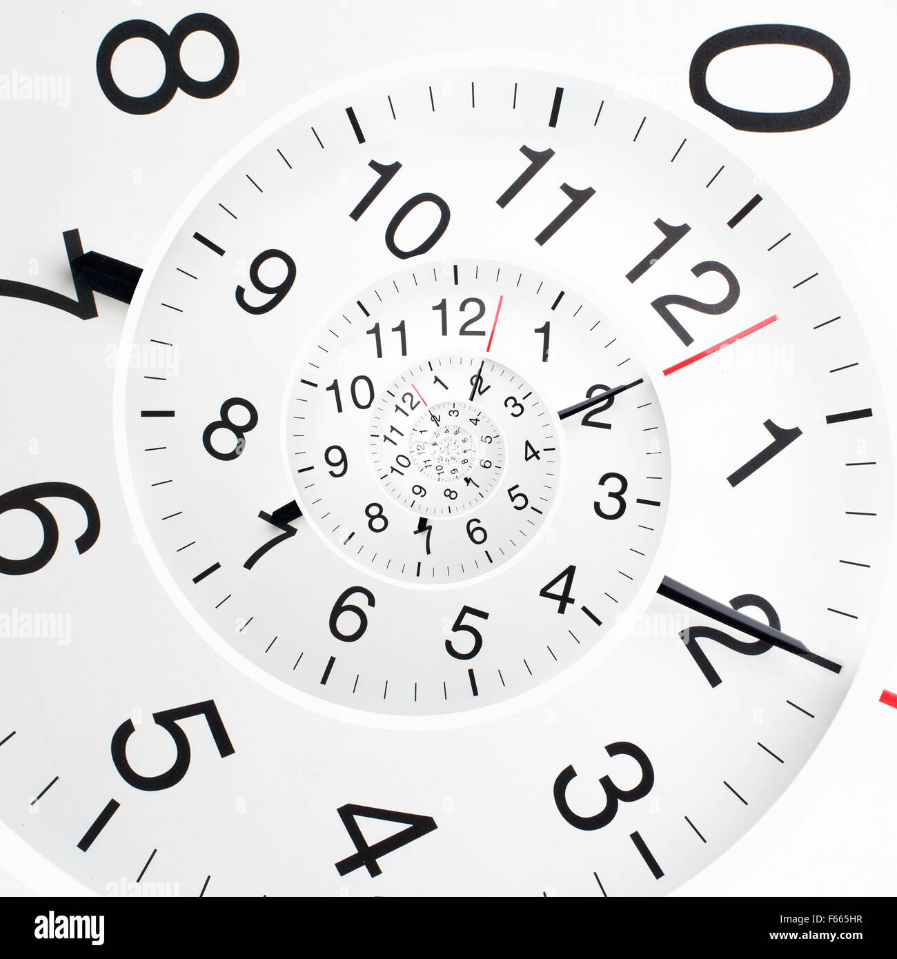 Concept of infinity time spiral. Twisted clock face Stock Photo - Alamy