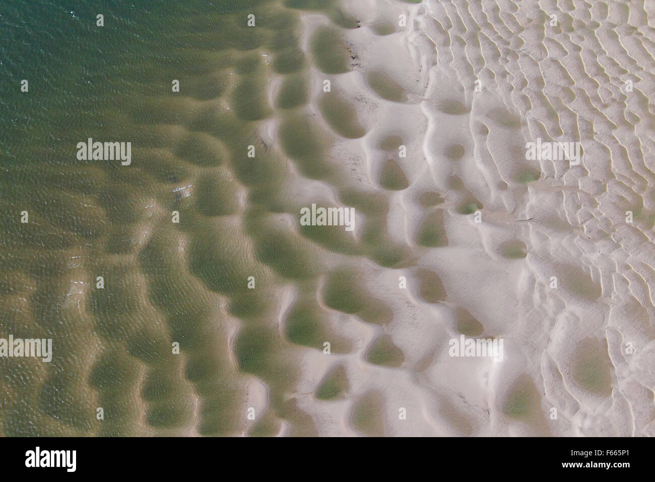 Aerial view of rippled sand along shoreline Stock Photo - Alamy