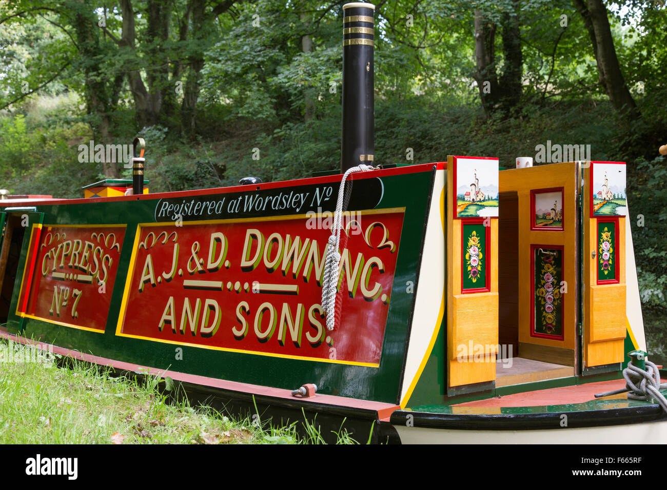 Traditional Narrowboat cabin, England, UK Stock Photo - Alamy