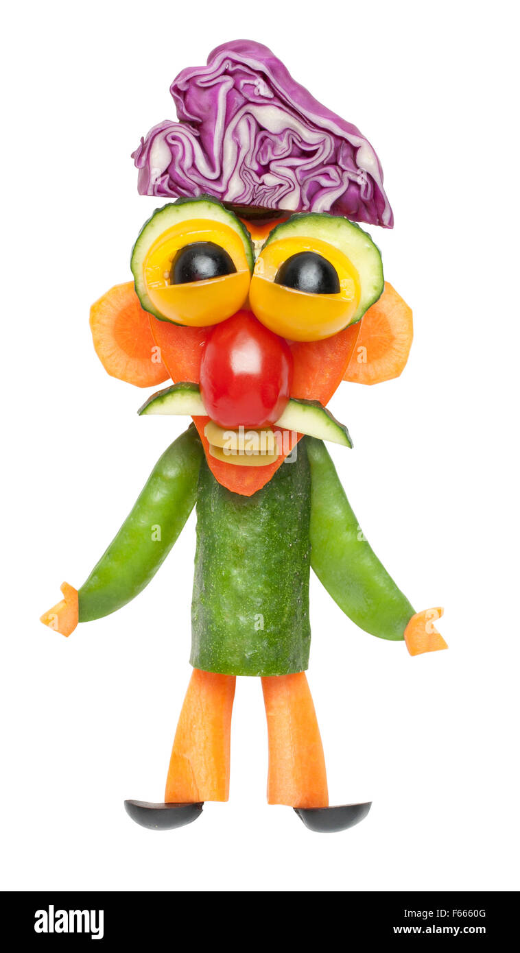 Funny man with mustache made of vegetables Stock Photo - Alamy