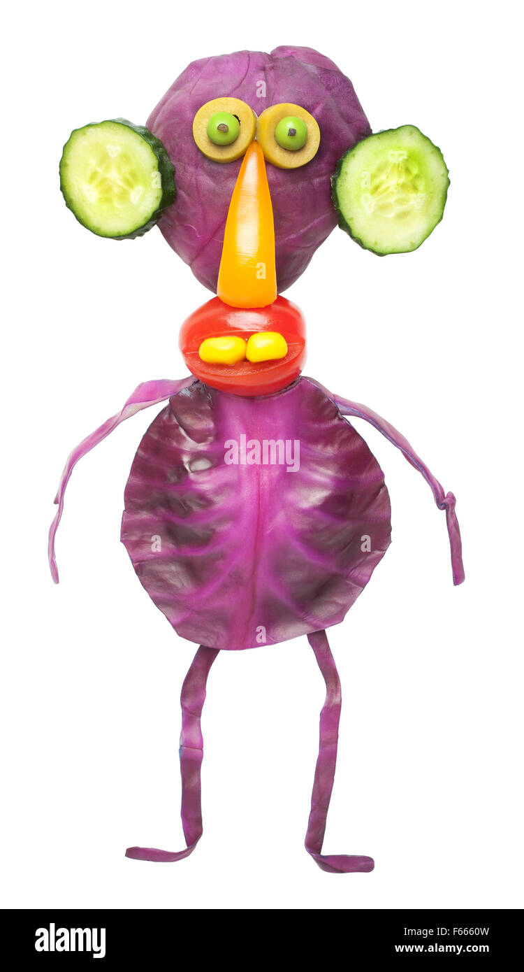 Funny monkey made of cabbage Stock Photo - Alamy