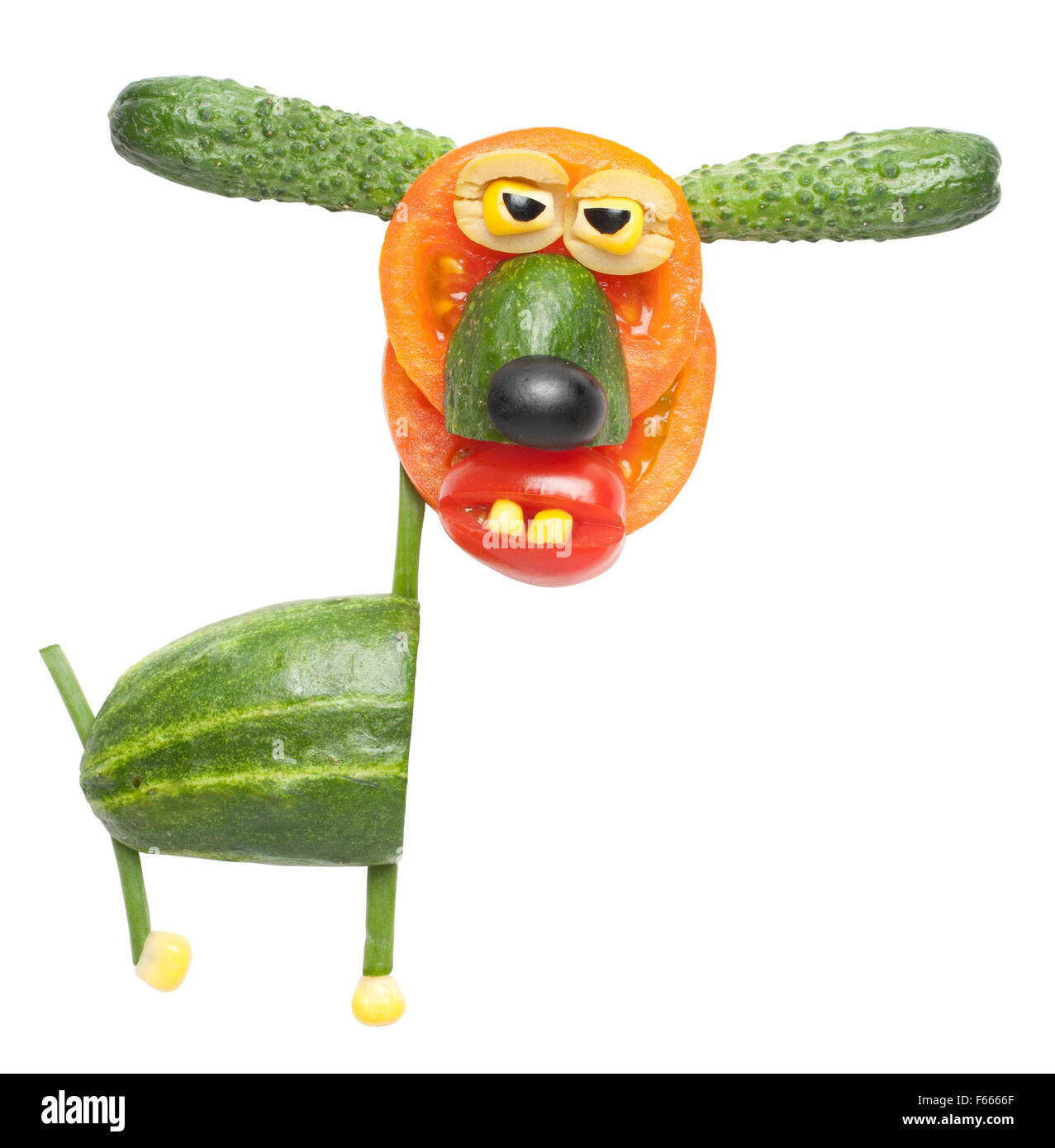 Funny dog made of vegetables Stock Photo - Alamy