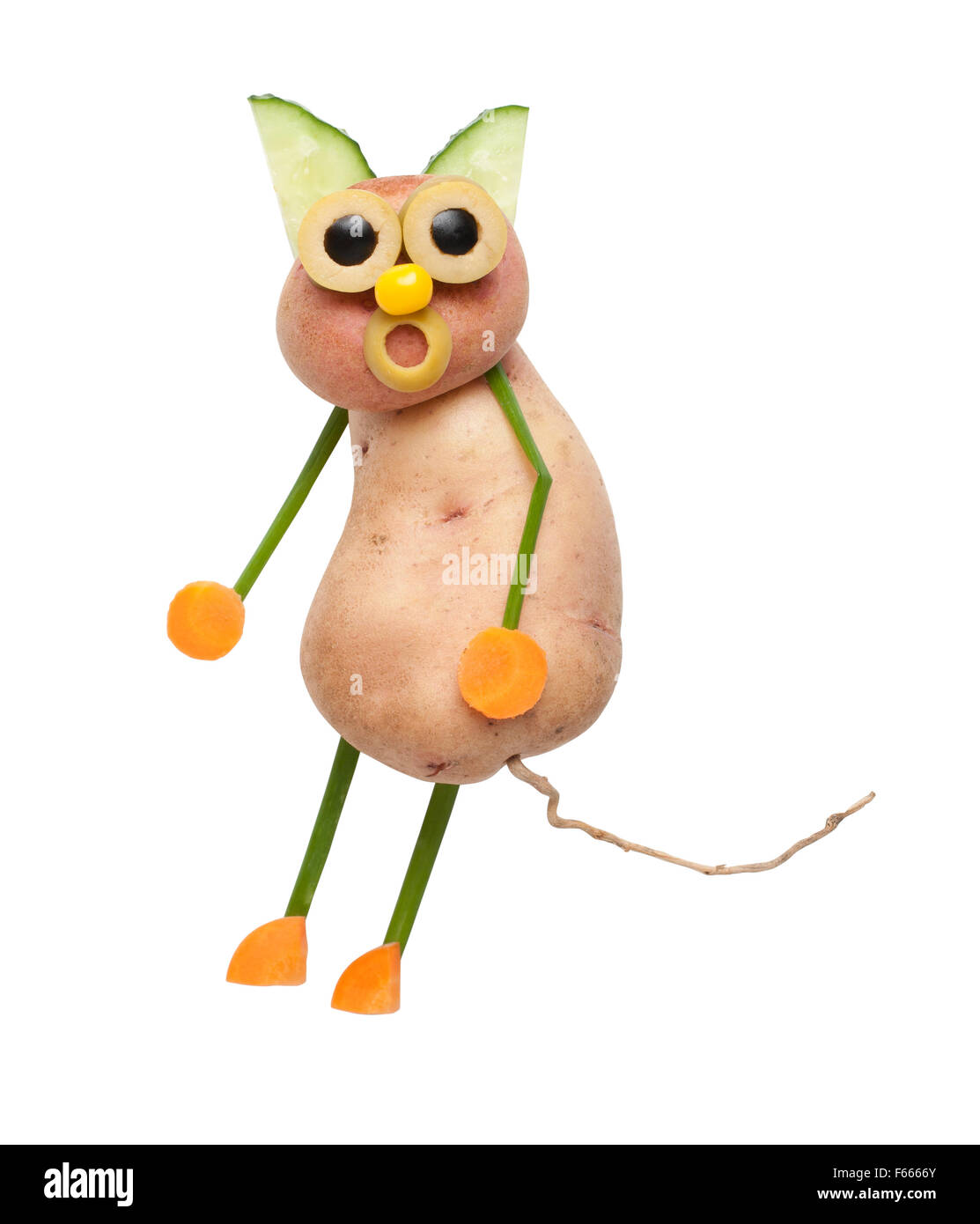 Funny cat made of potatoes Stock Photo - Alamy
