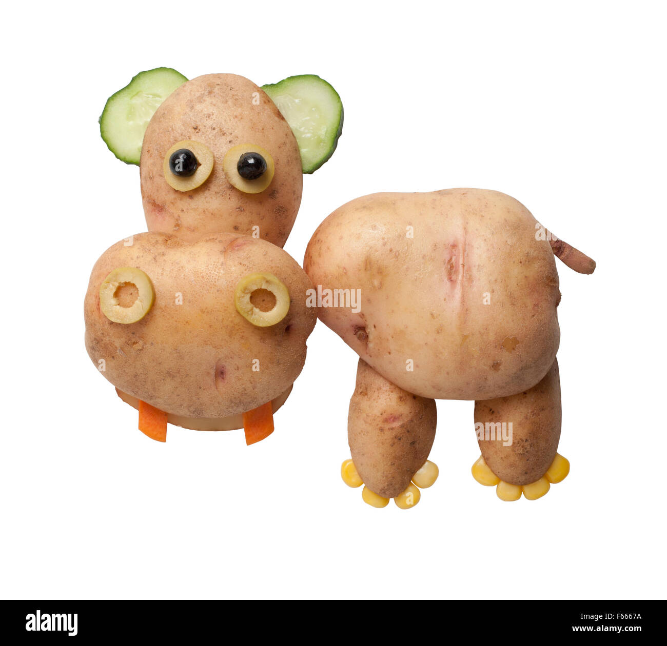 Hippo made of potatoes Stock Photo - Alamy