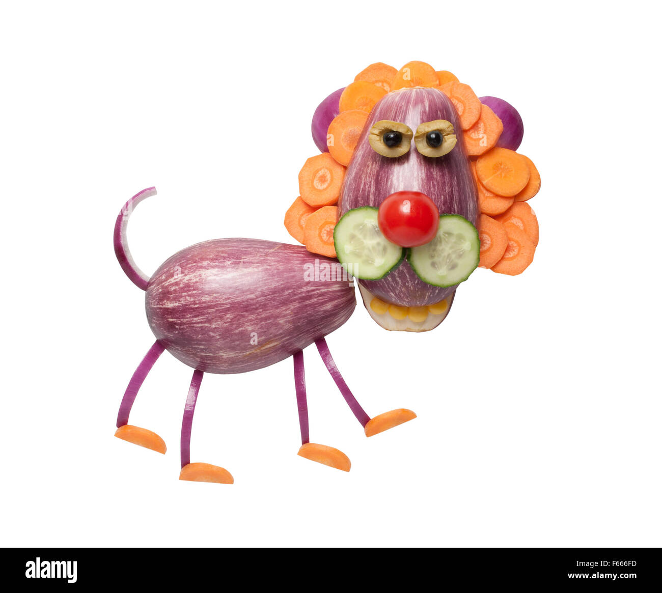Funny lion made of vegetables Stock Photo - Alamy