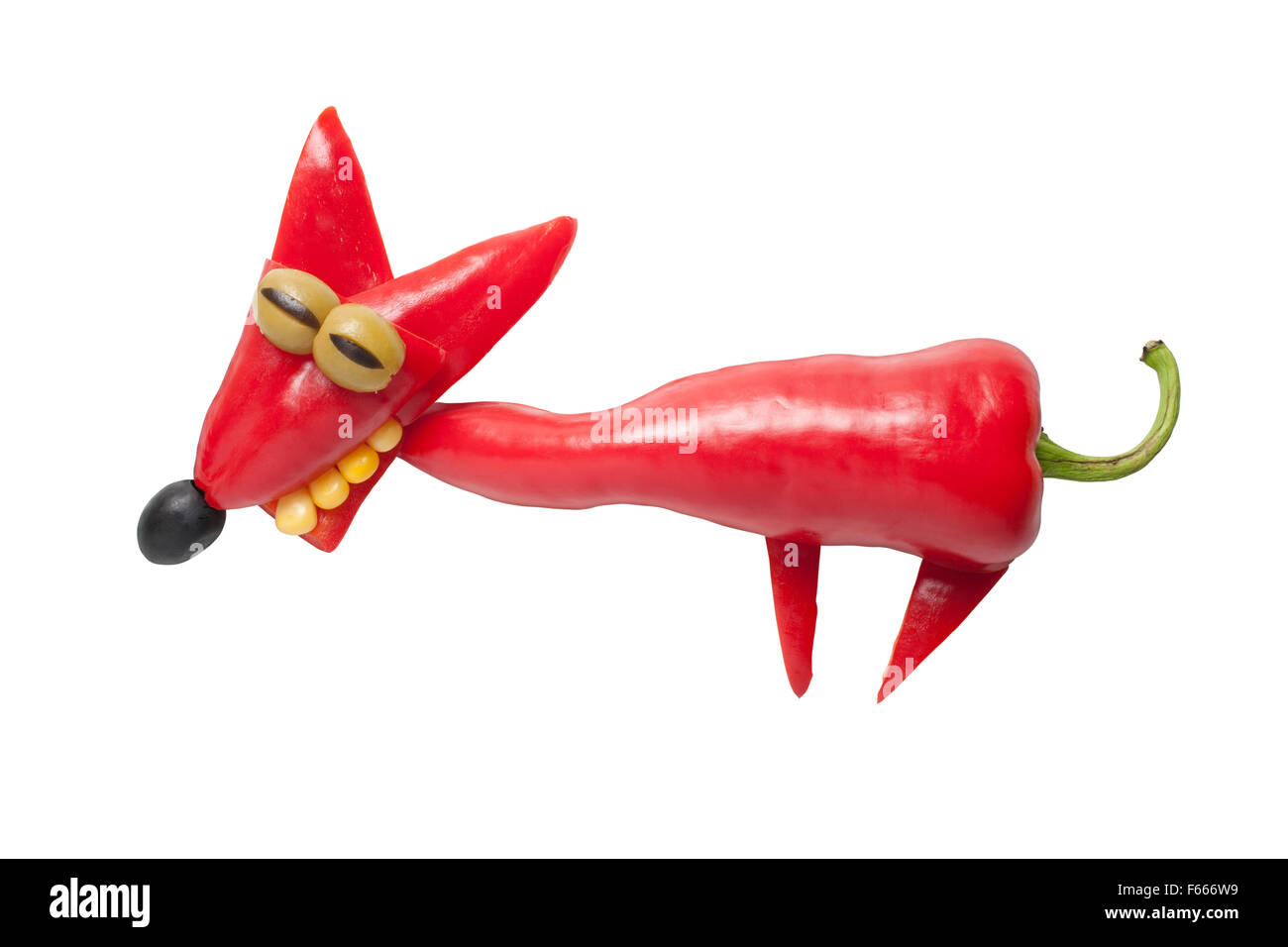 Fox made of pepper and olives Stock Photo - Alamy