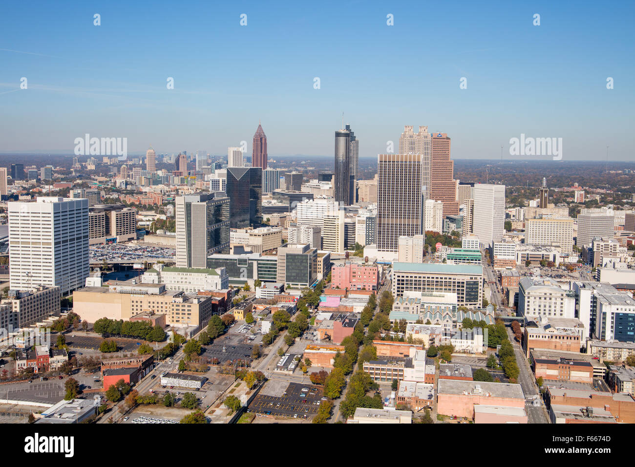 Aerial Photograph of Atlanta, Georgia USA taken on 11/10/2015 Stock ...