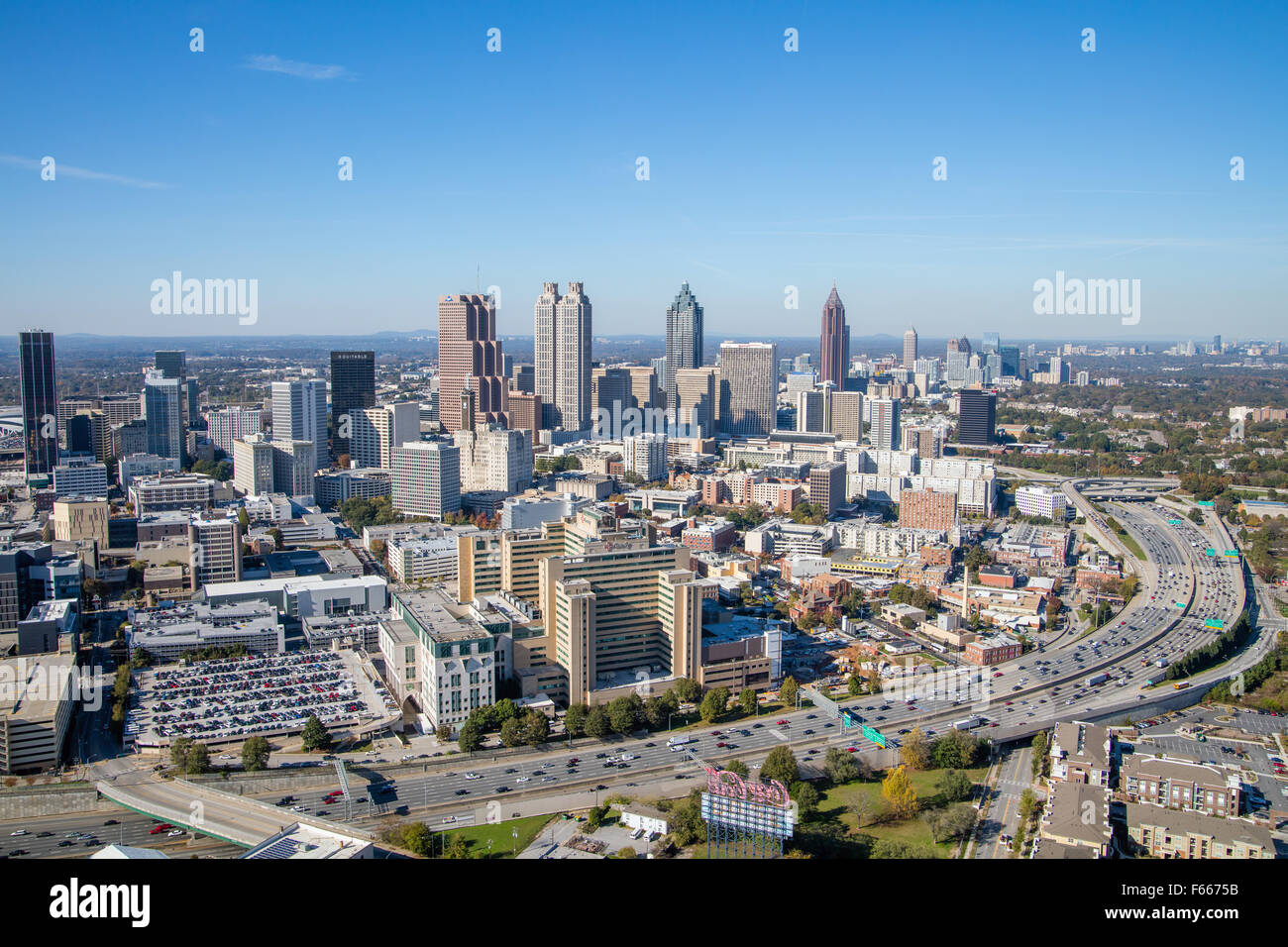 Aerial Photograph of Atlanta, Georgia USA taken on 11/10/2015 Stock ...