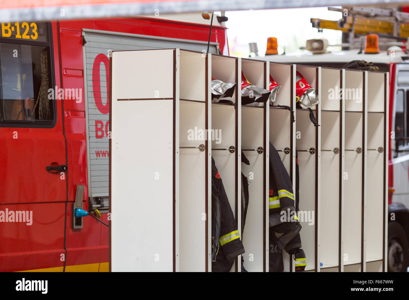 Fire station interior hi-res stock photography and images - Alamy