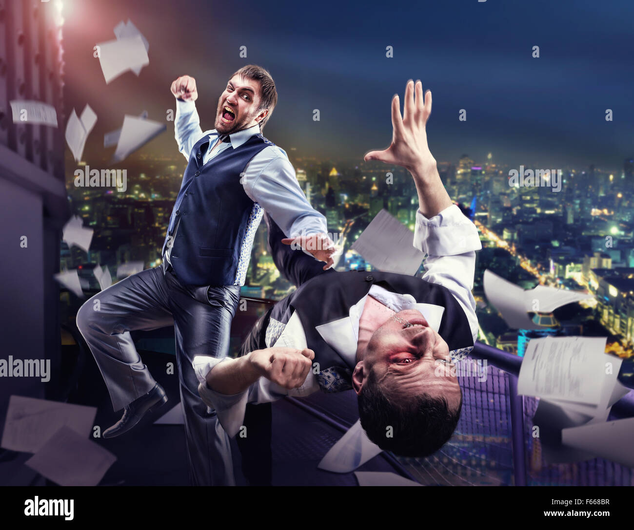 Two men fighting night hi-res stock photography and images - Alamy