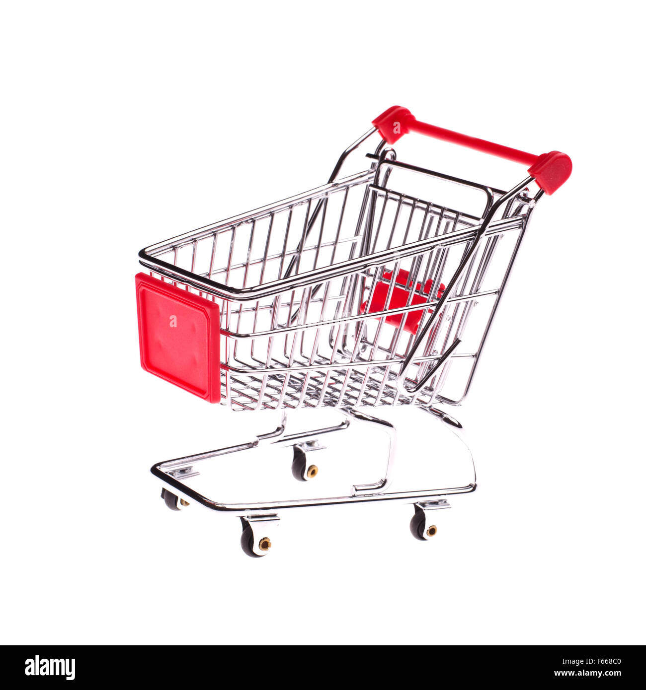 Small shopping cart isolated on white Stock Photo - Alamy