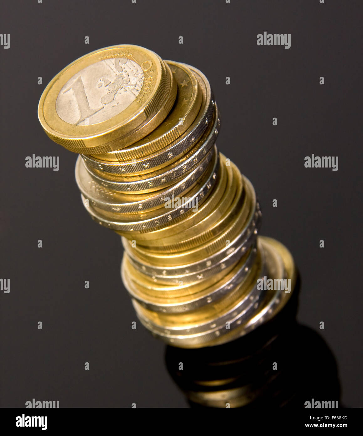Stack of euro coins Stock Photo - Alamy