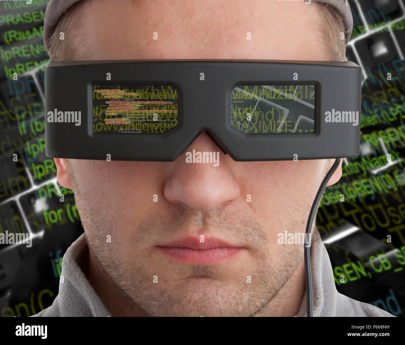 Computer Reflection Glasses Hacker High Resolution Stock Photography ...