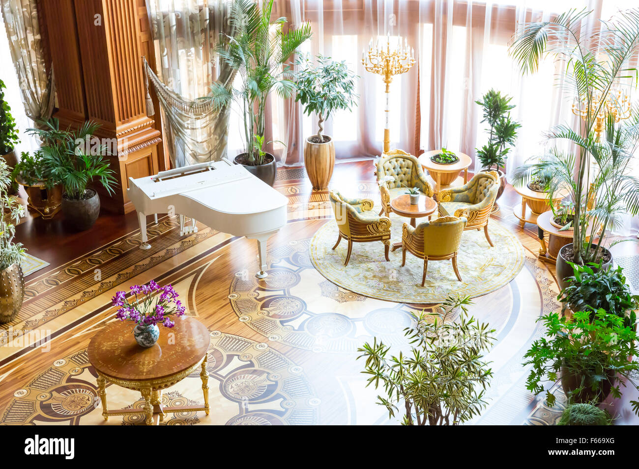 Novi Petrivtsi, Ukraine - May 27, 2015 Mezhigirya residence of ex ...