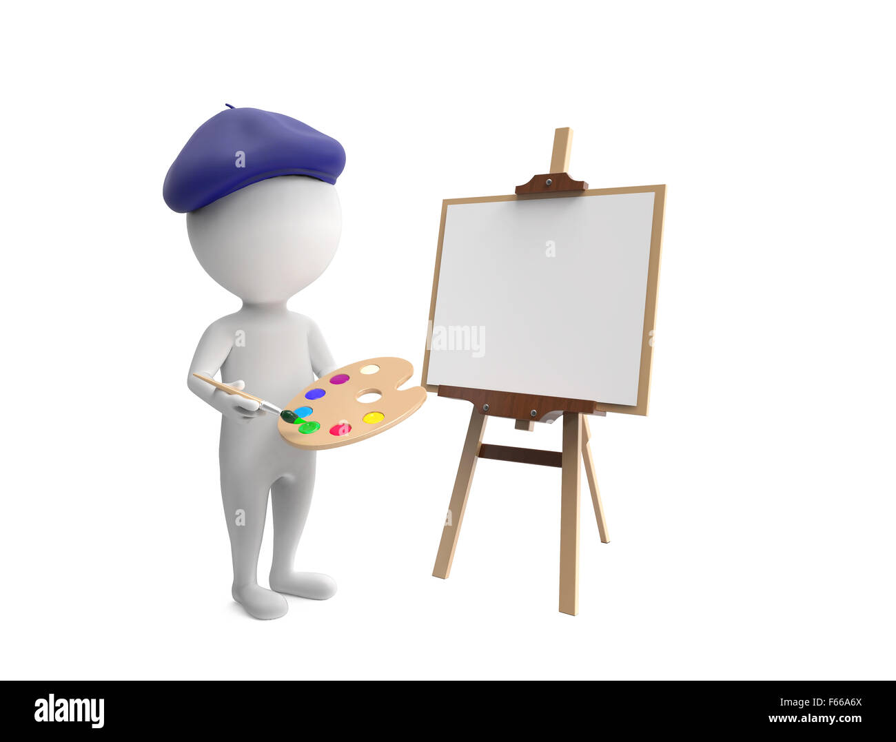 Little white person painting Stock Photo - Alamy