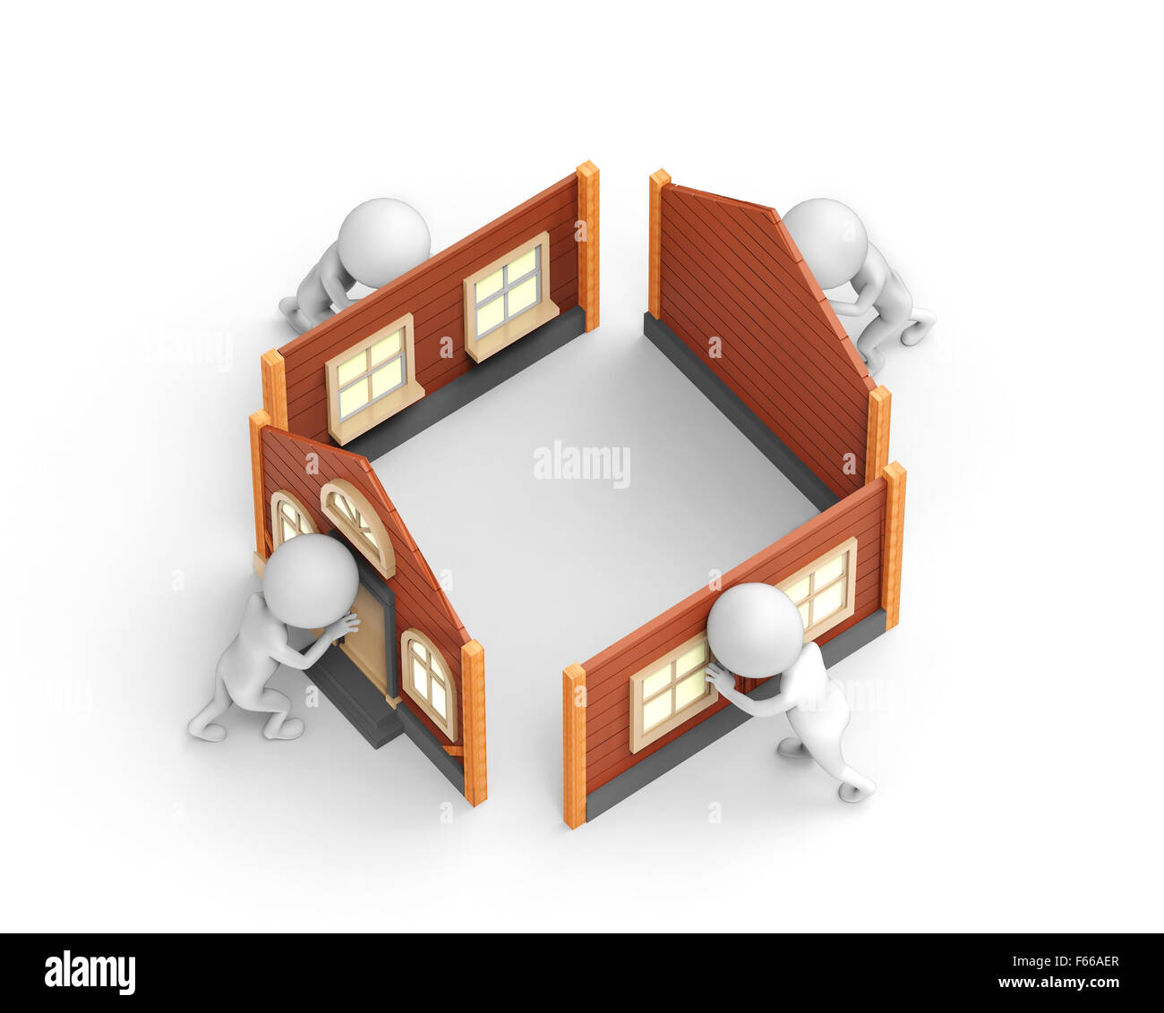 Engineer man blueprint architect house Cut Out Stock Images & Pictures ...