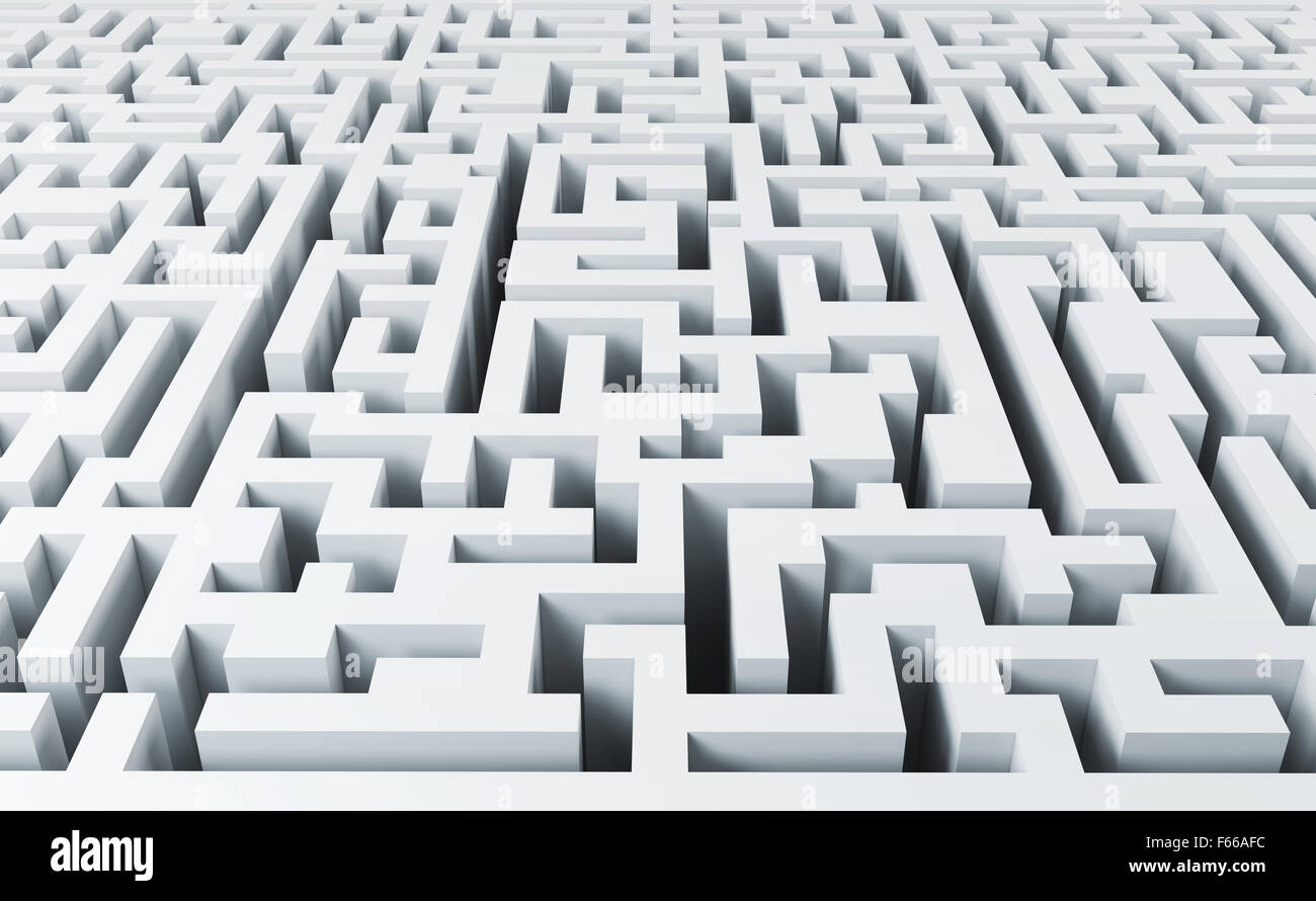 White endless labyrinth Stock Photo - Alamy