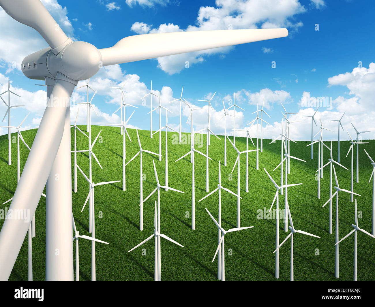 Many wind turbines in the field Stock Photo - Alamy