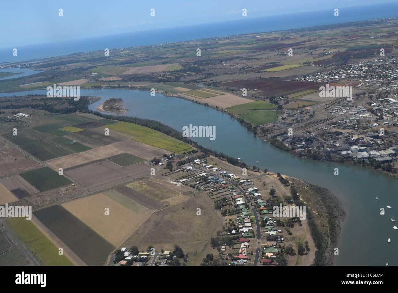 Aerial photo taken from the airplane flying over Queensland, Australia ...