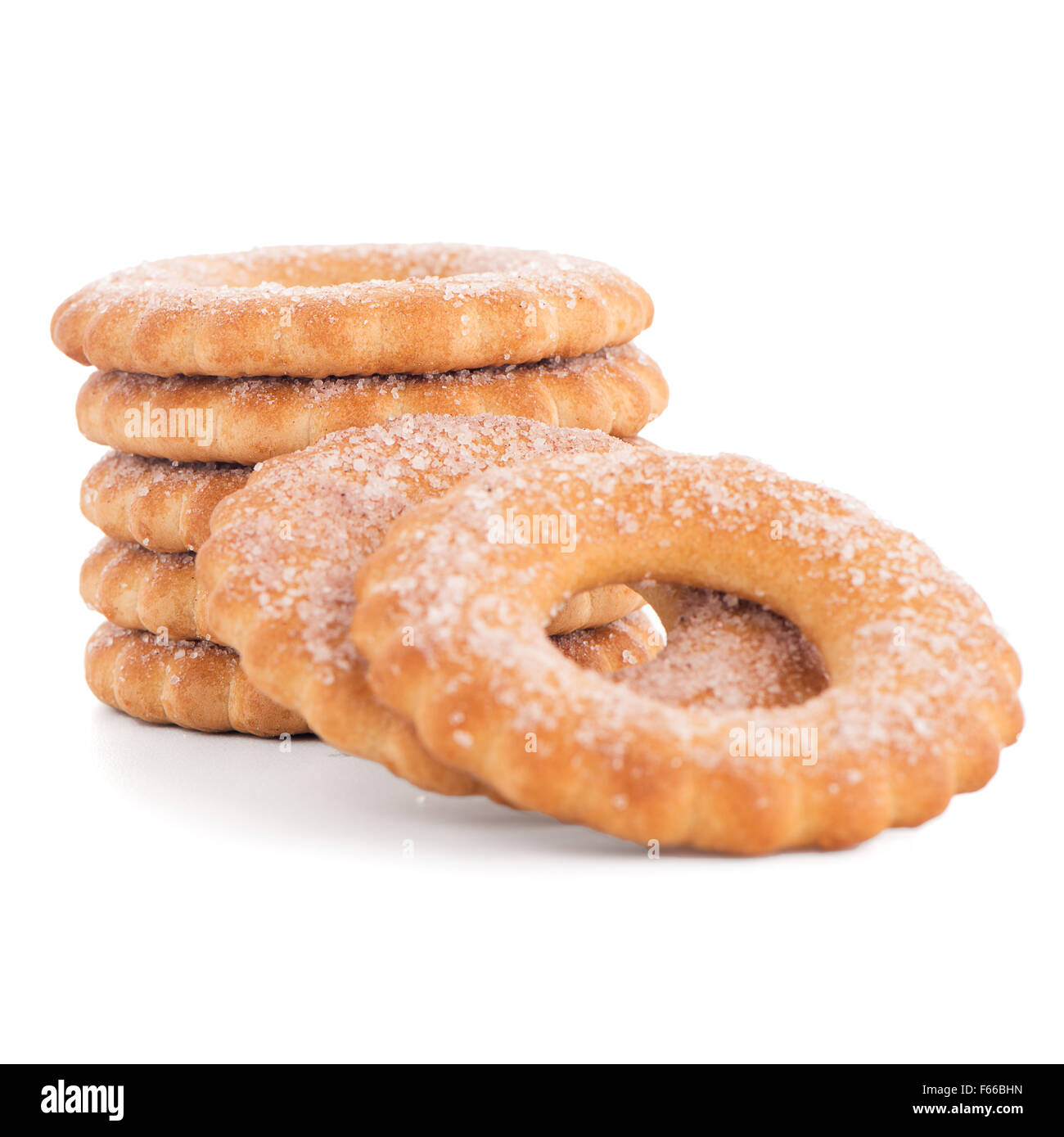 Rings biscuits pile isolated on a white background Stock Photo - Alamy