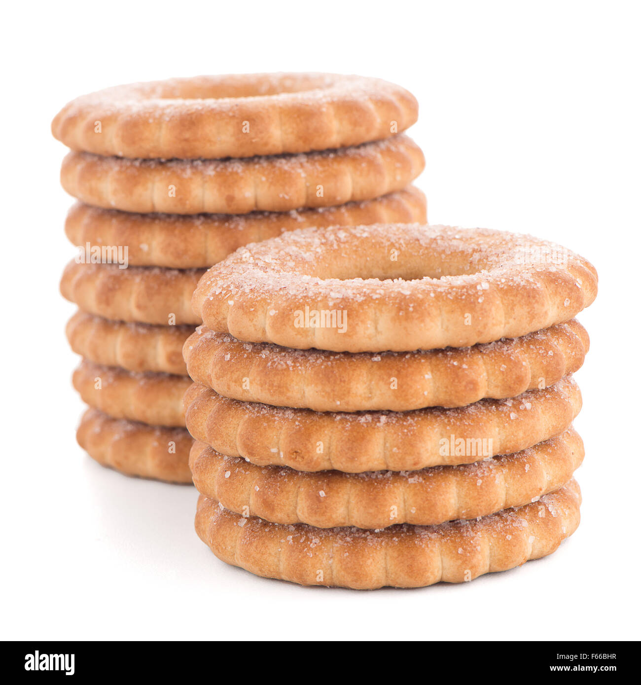 Rings biscuits pile isolated on a white background Stock Photo - Alamy