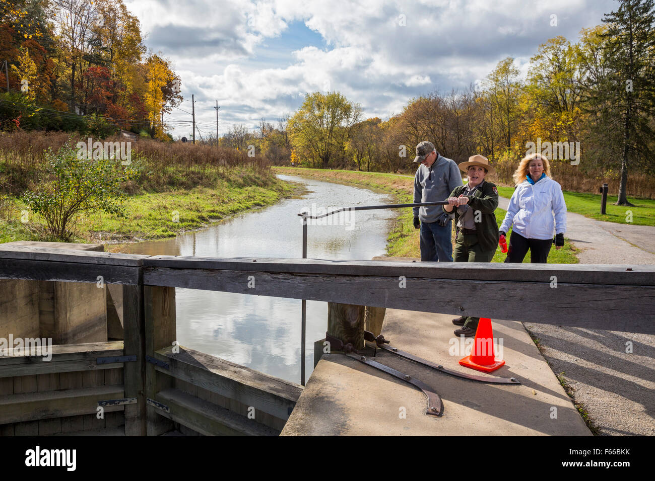 Cuyahoga Valley National Park, Ohio - A park ranger demonstrates ...