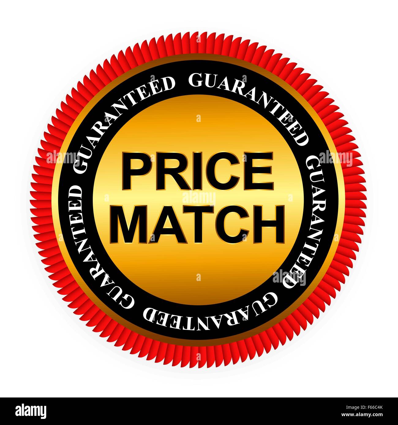 Price Match Guarantee Gold Label Sign Template Vector Illustrati Stock ...