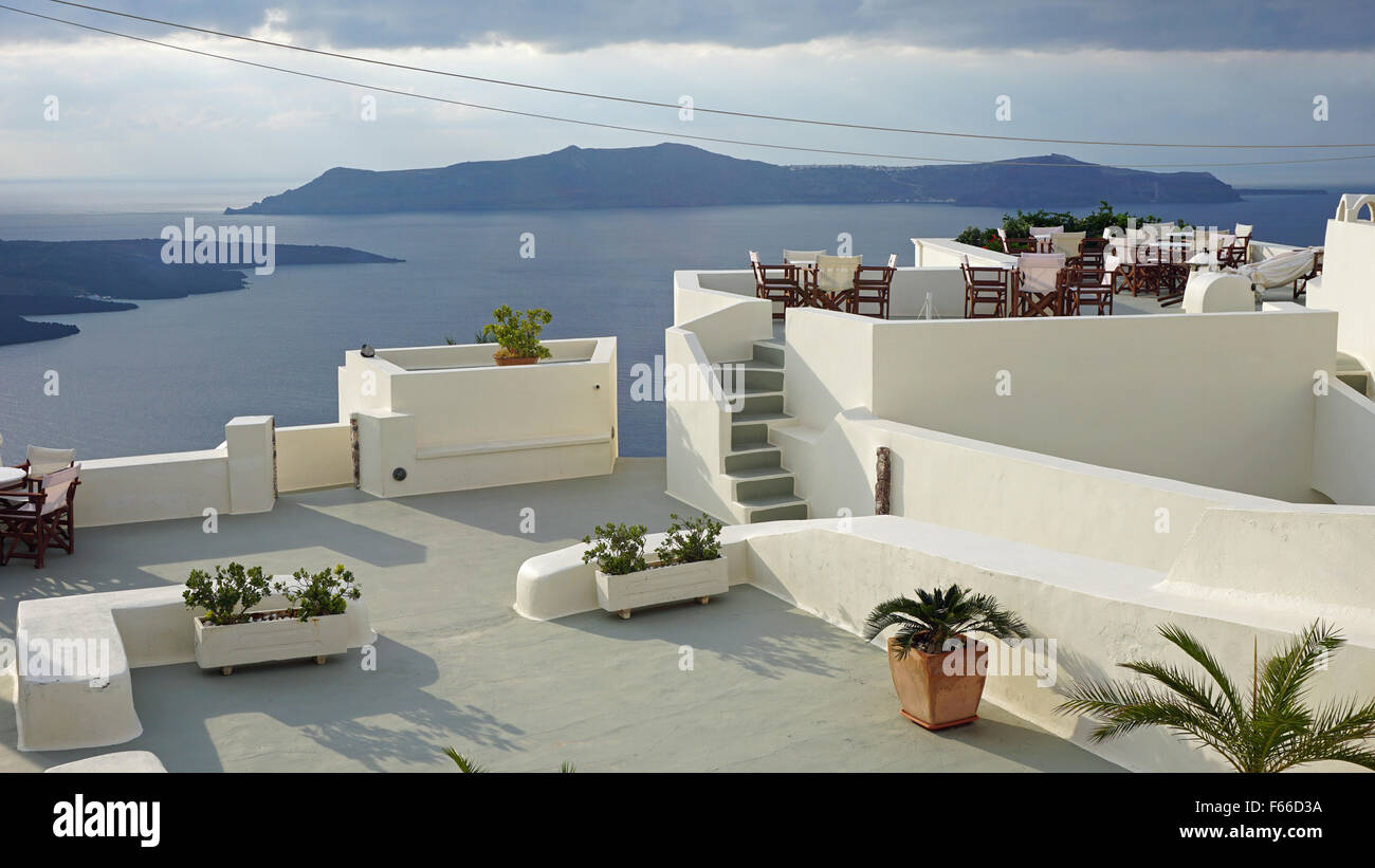 rooftop terrace in aegean sea Stock Photo - Alamy