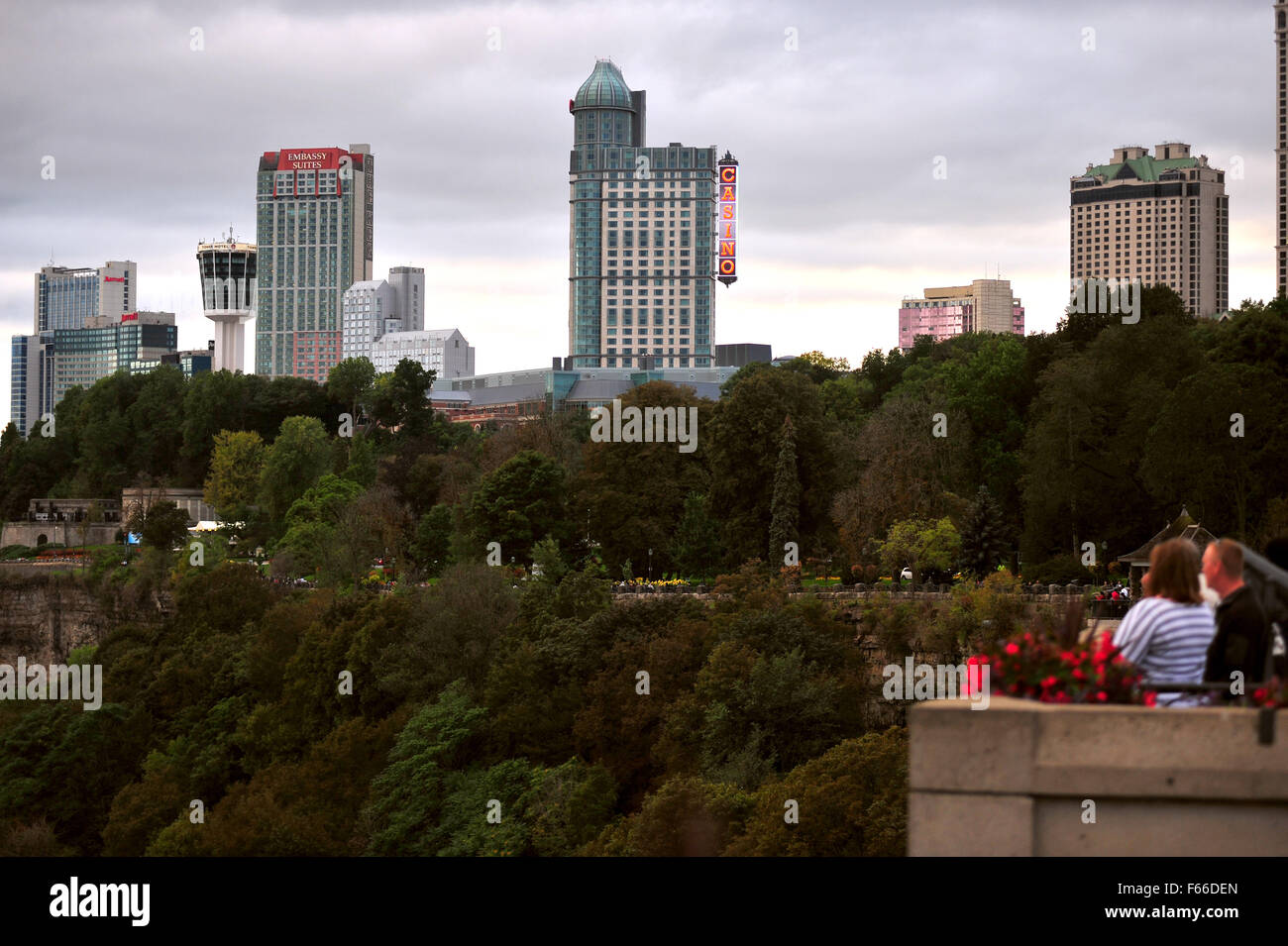 Tall buildings in the Canadian city of Niagara Falls in Ontario Stock ...