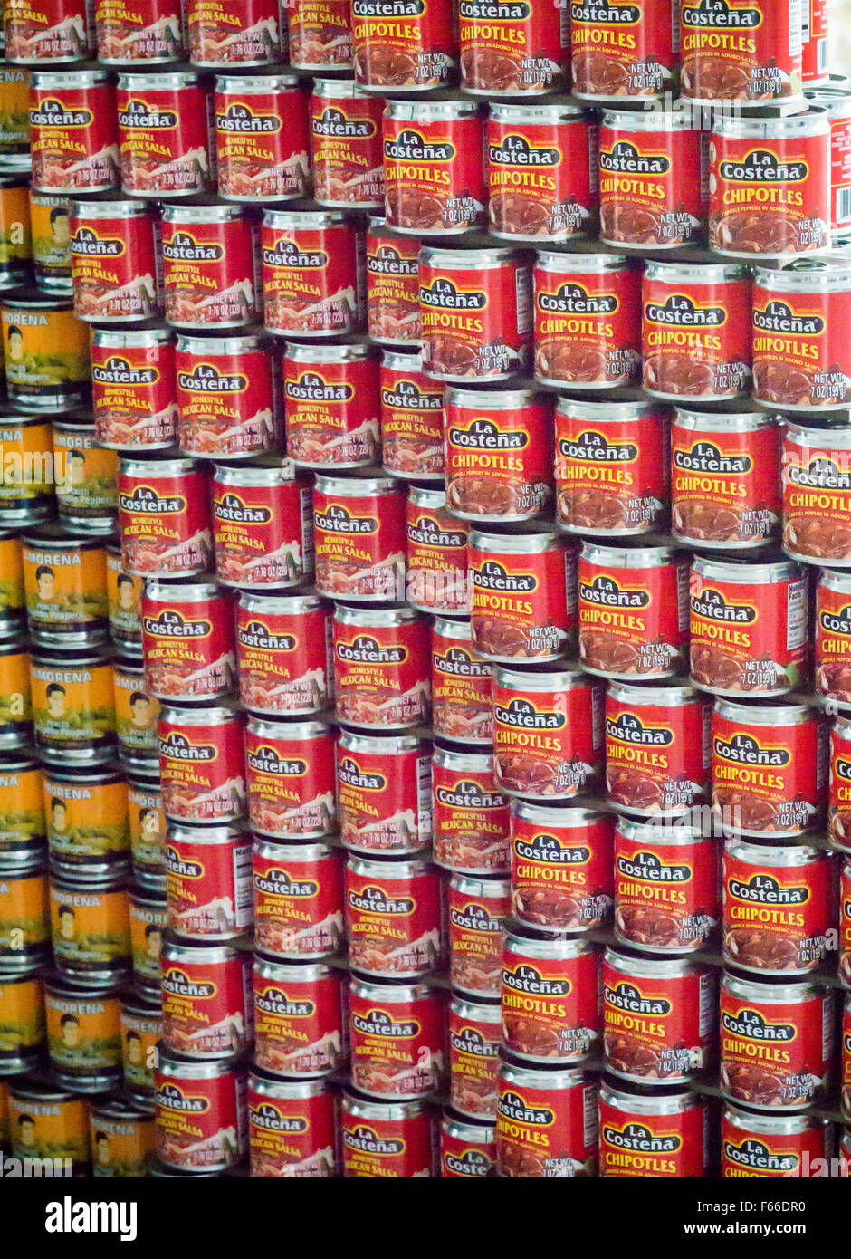 Cans of Mexican food in the 23rd annual Canstruction Design Competition ...