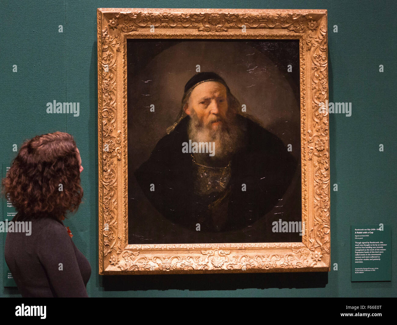 London, UK. 12 November 2015. Pictured: A Rabbi with a Cap, 1635, by ...