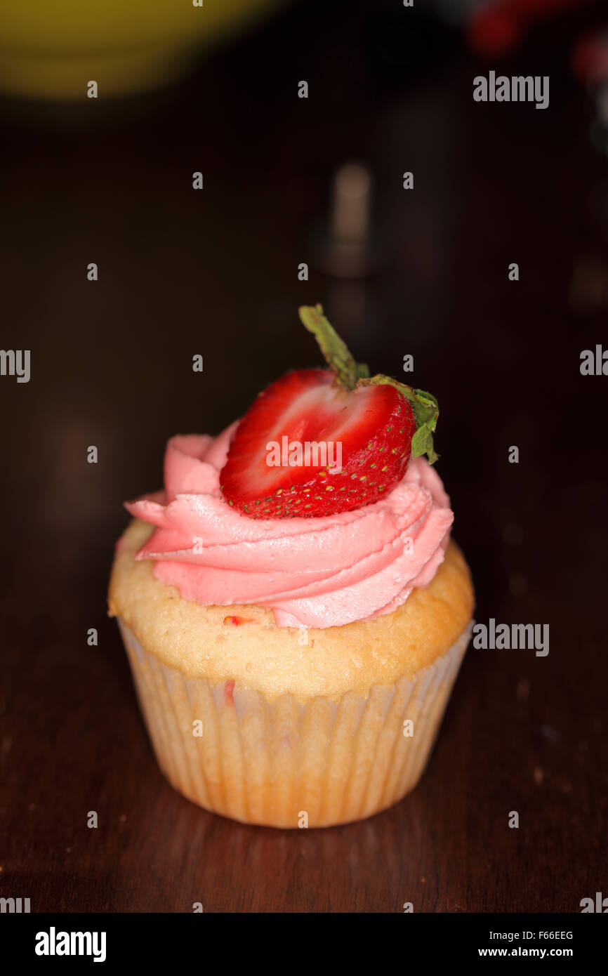 Fancy strawberry cupcake Stock Photo - Alamy