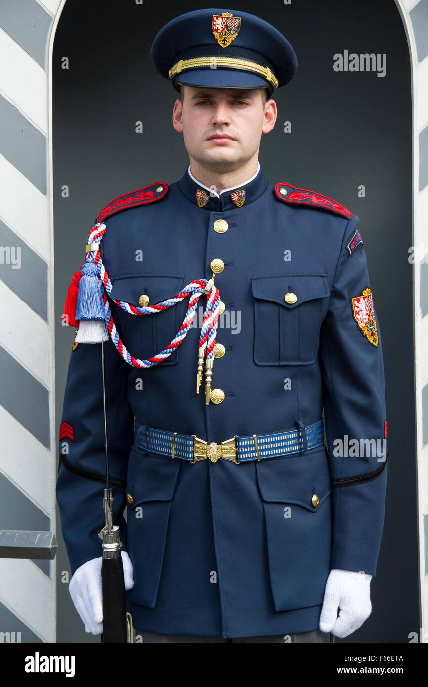 Sentry guard, Prague Castle Stock Photo - Alamy