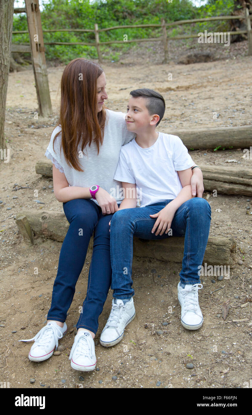Mum & Son spending quality time together Stock Photo - Alamy