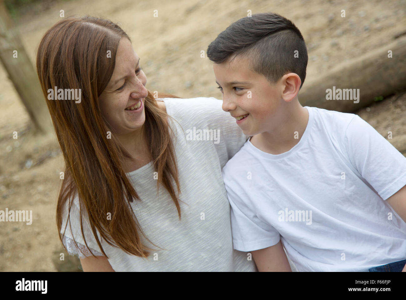 Mum & Son spending quality time together Stock Photo - Alamy
