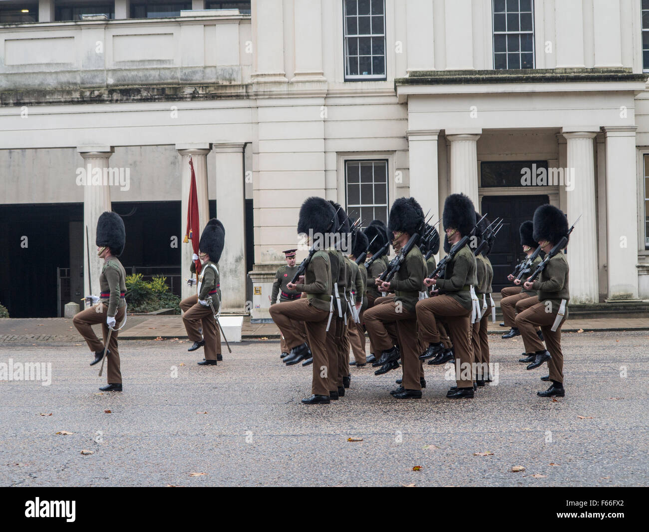 Household division training outside barracks in central london Stock ...